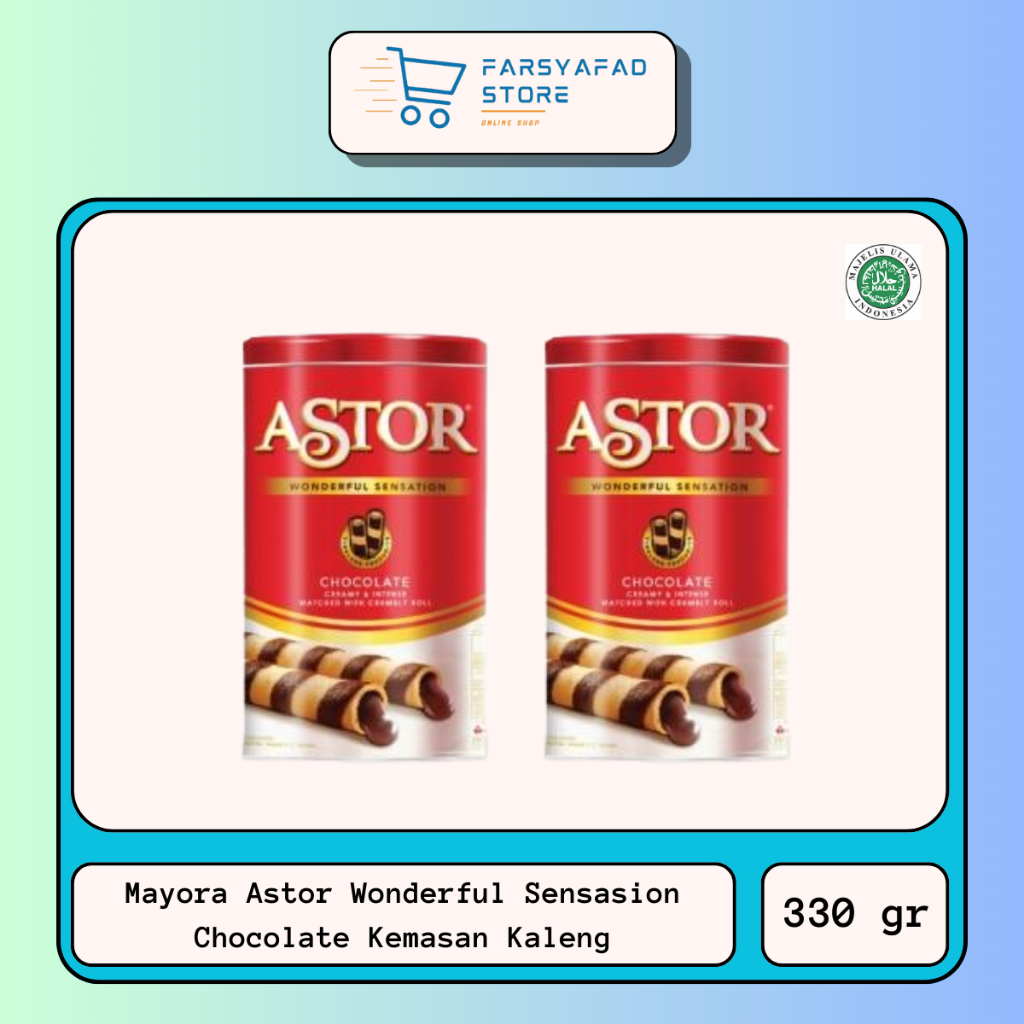 Jual Mayora Astor Chocolate Stick Kaleng 330g – Wafer Renyah Isi Coklat ...