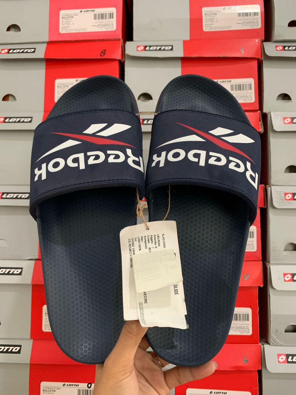 Jual Reebok Fulgere Slide Navy [TANPA BOX] 100039176 Sendal Pria ...