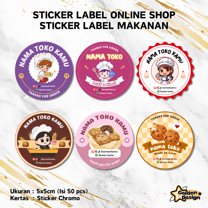 Jual [COD] STICKER LABEL MAKANAN - STICKER ONLINE SHOP MURAH BENTUK ...