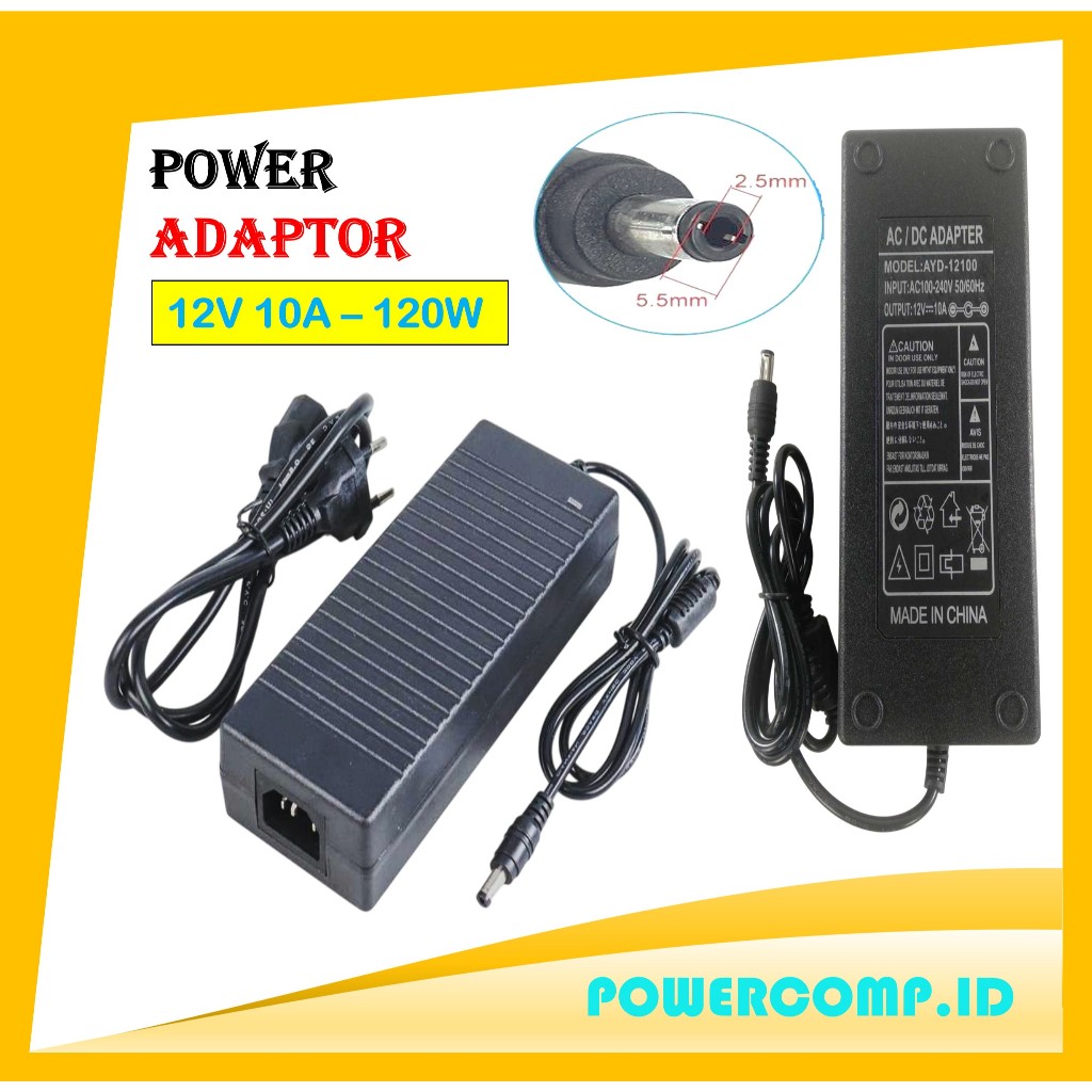 Jual VBS 12V 10A Power Supply AC to DC Adapter, AC to DC Converter 100V ...