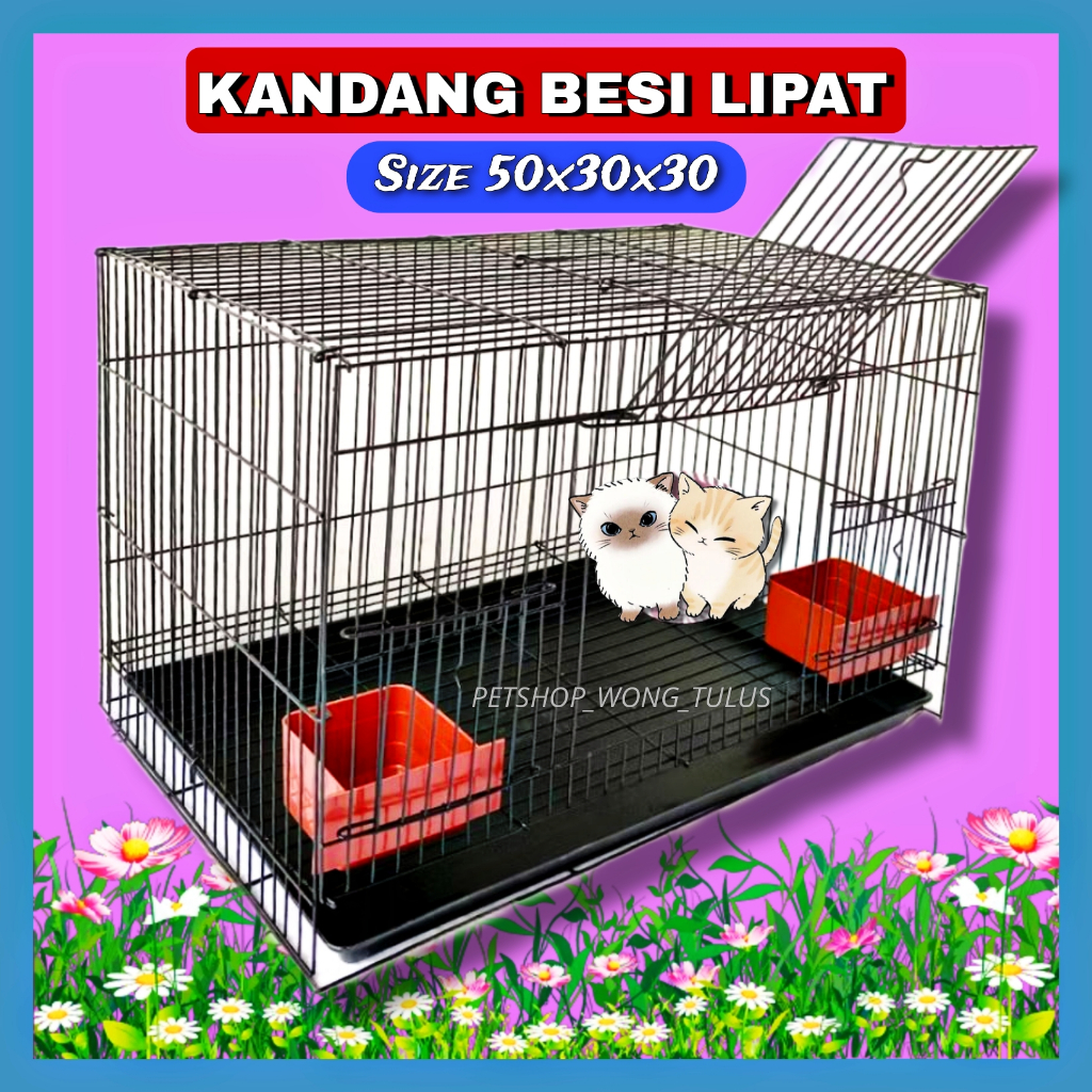 Jual PSWT- Kandang Besi Lipat 50x30x30 Kandang Burung Kenari Love Bird ...