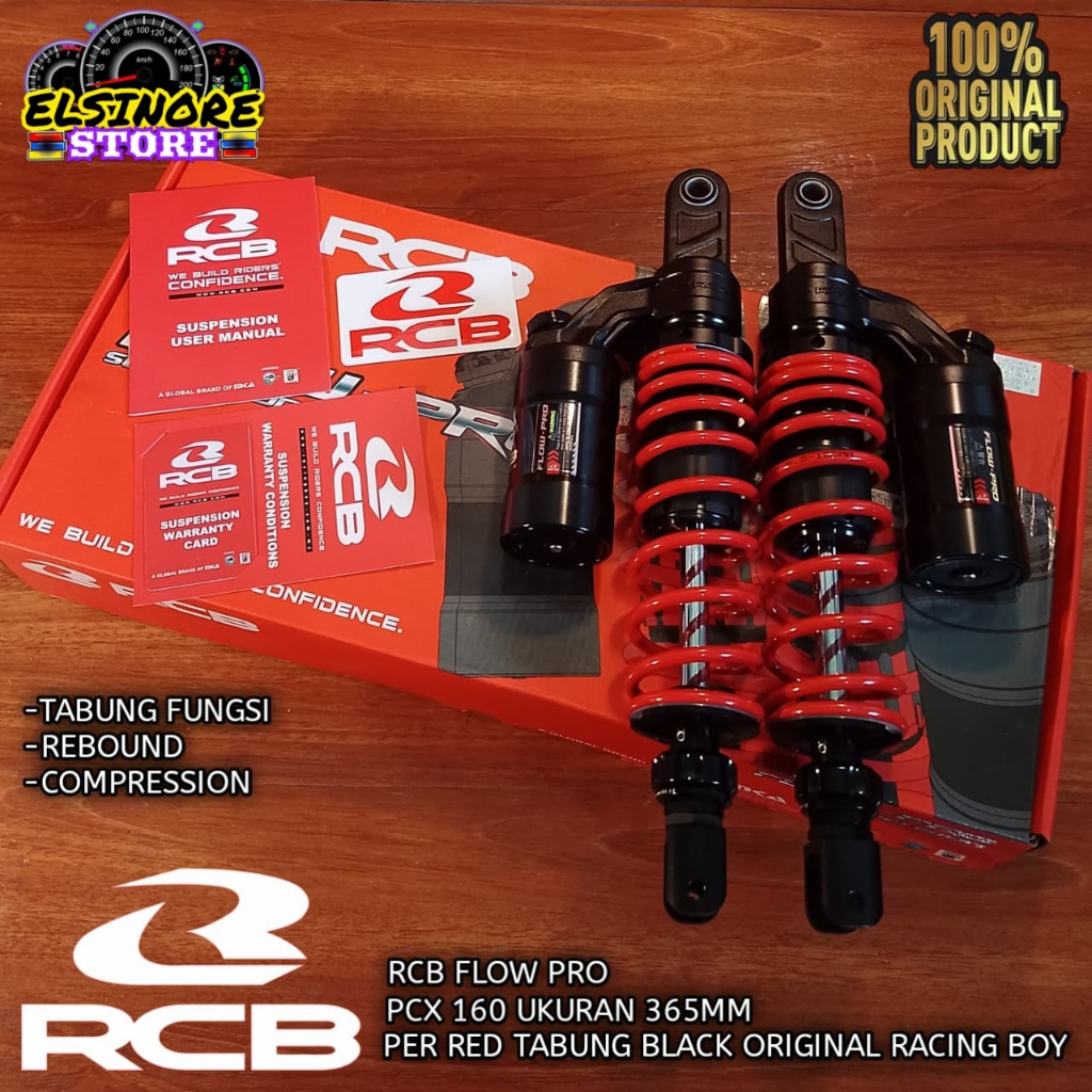 Jual SHOCK BELAKANG RCB FLOW PRO PCX 160 UKURAN 365MM TABUNG BLACK PER ...