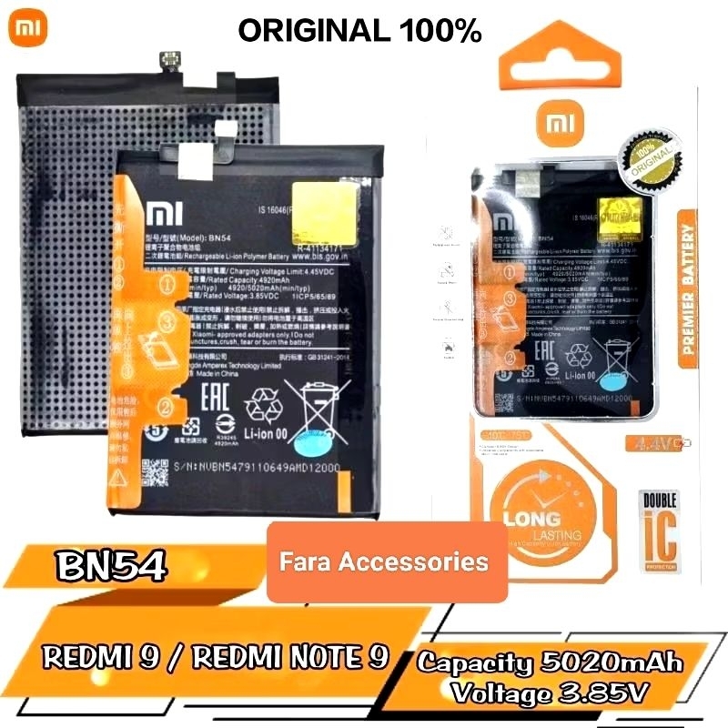 Jual BATERAI BATTERY ORIGINAL 100% Xiaomi BN54 For Redmi 9/Note 9 BN54 ...