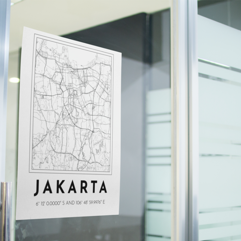 Jual Poster Peta Kota Custom City Map Hiasan Dinding Tanpa Papan/Frame ...