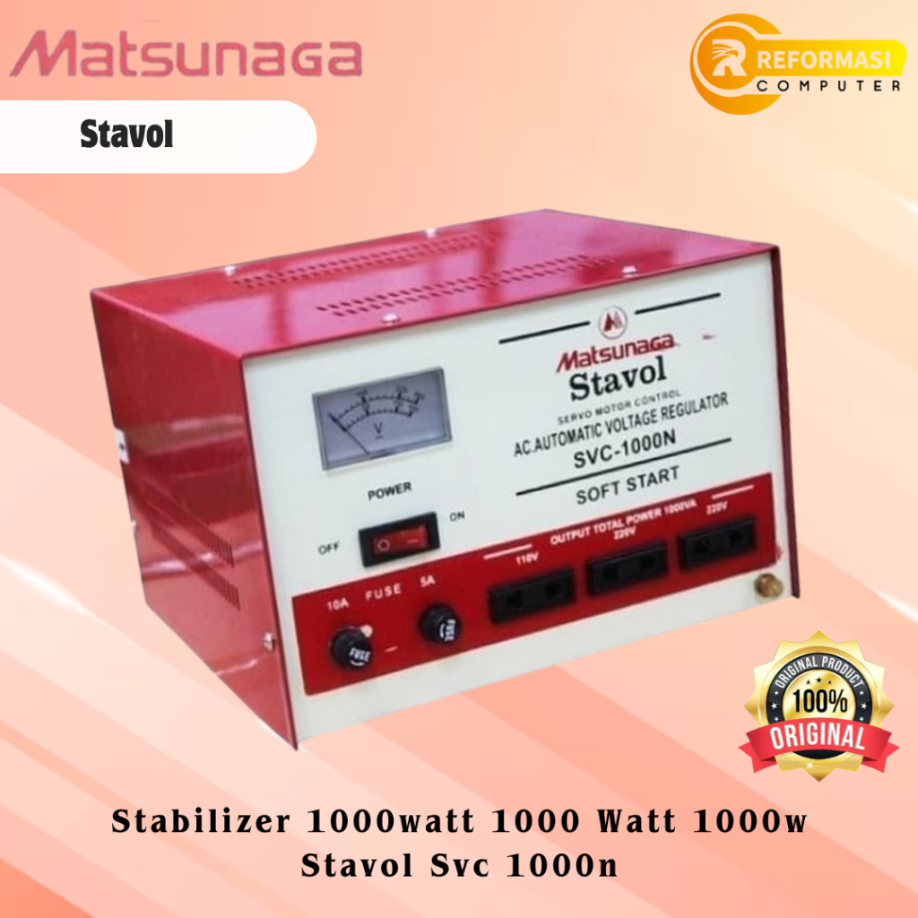 Jual MATSUNAGA Stabilizer Matsunaga 1000watt 1000 Watt 1000w Stavol Svc 1000n | Shopee Indonesia