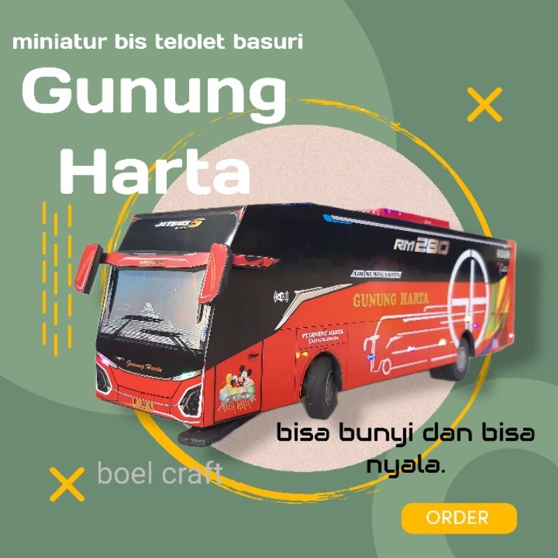 Jual MAINAN MINIATUR BUS TELOLET BASURI FULL LAMPU GUNUNG HARTA ...