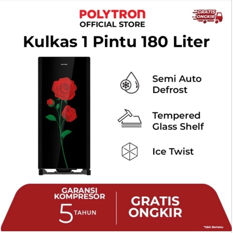 Jual KULKAS POLYTRON 1 PINTU PRA 18CRX/ PRA 18 DRX / PRA 18MNX ...