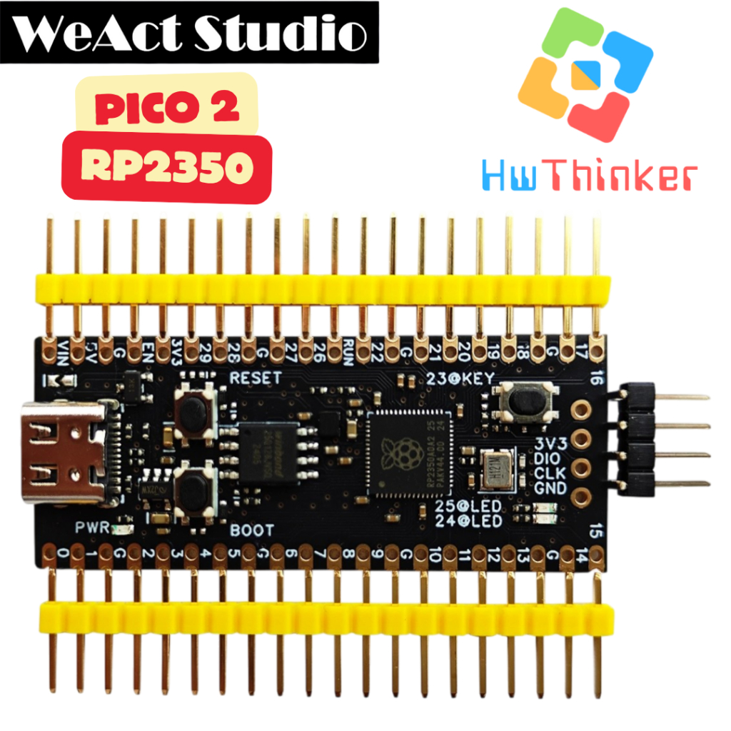 Jual Weact Raspberry Pico 2 Pico2 RP2350 RP2350A Dual-core Arm Cortex-M33 atau dual Hazard3 RISC ...
