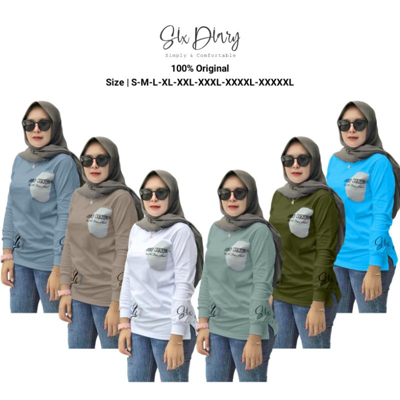 Jual Baju kaos Wanita Tangan Panjang Six Diary Original Motip Segitiga ...