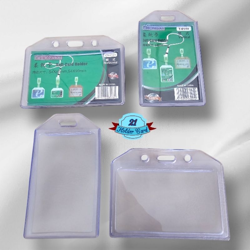 Jual Tempat Kartu Id Card Plastik Transparan 2 Sisi Bahan PVC | Shopee ...
