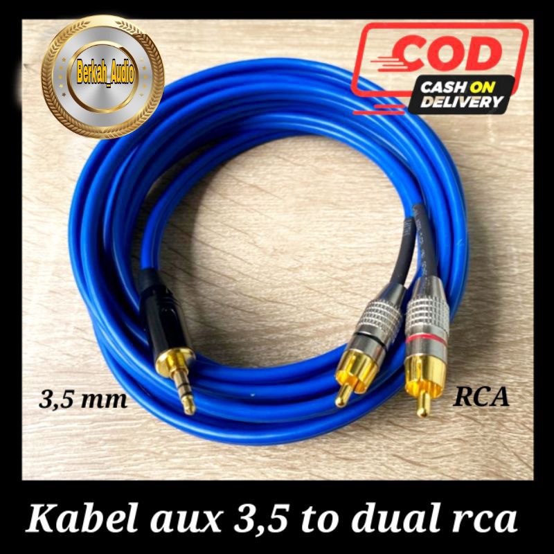 Jual Kabel jack 3,5 mm to rca kabel aux 2 ke 1 panjang 1 sampai 5 meter ...