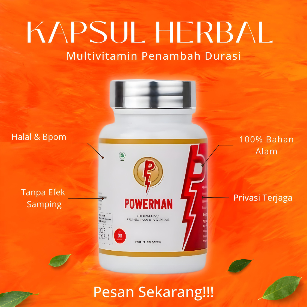 Jual KAPSUL HERBAL POWERMAN KUAT 30 KAPSUL STAMINAPRIA TAHANLAMA paling ampuh 100% original ...