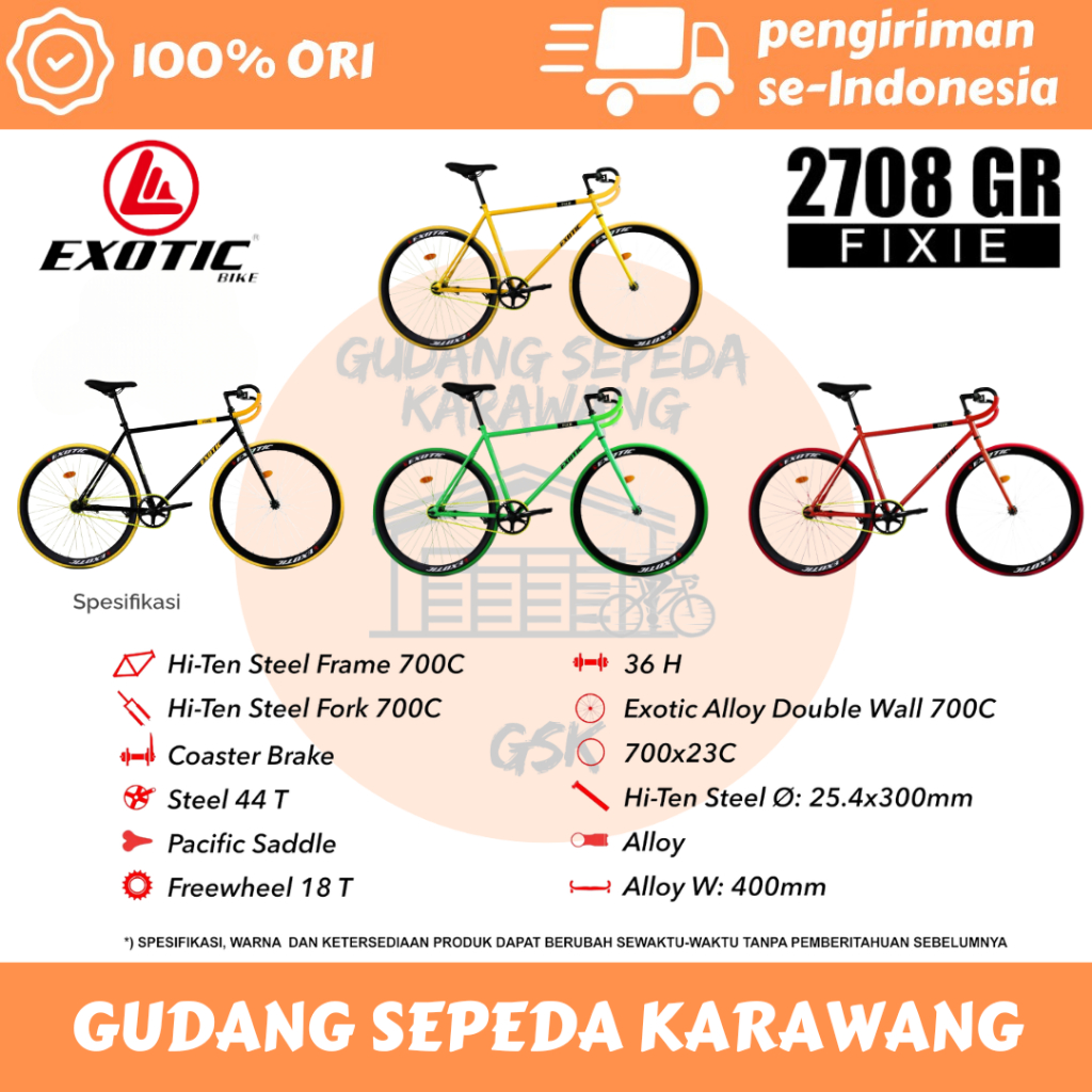 Jual SEPEDA PIXIE FIXIE EXOTIC 2708 GR ORIGINAL | Shopee Indonesia