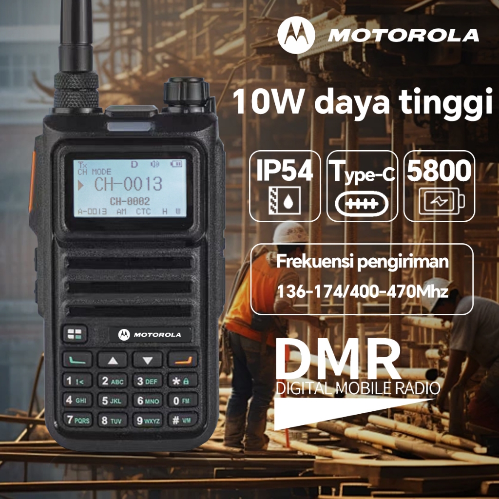 Jual HT Motorola DM390 Walkie talkie two way radio jarak jauh 20KM Daya Tinggi 10Watt 1024 ...