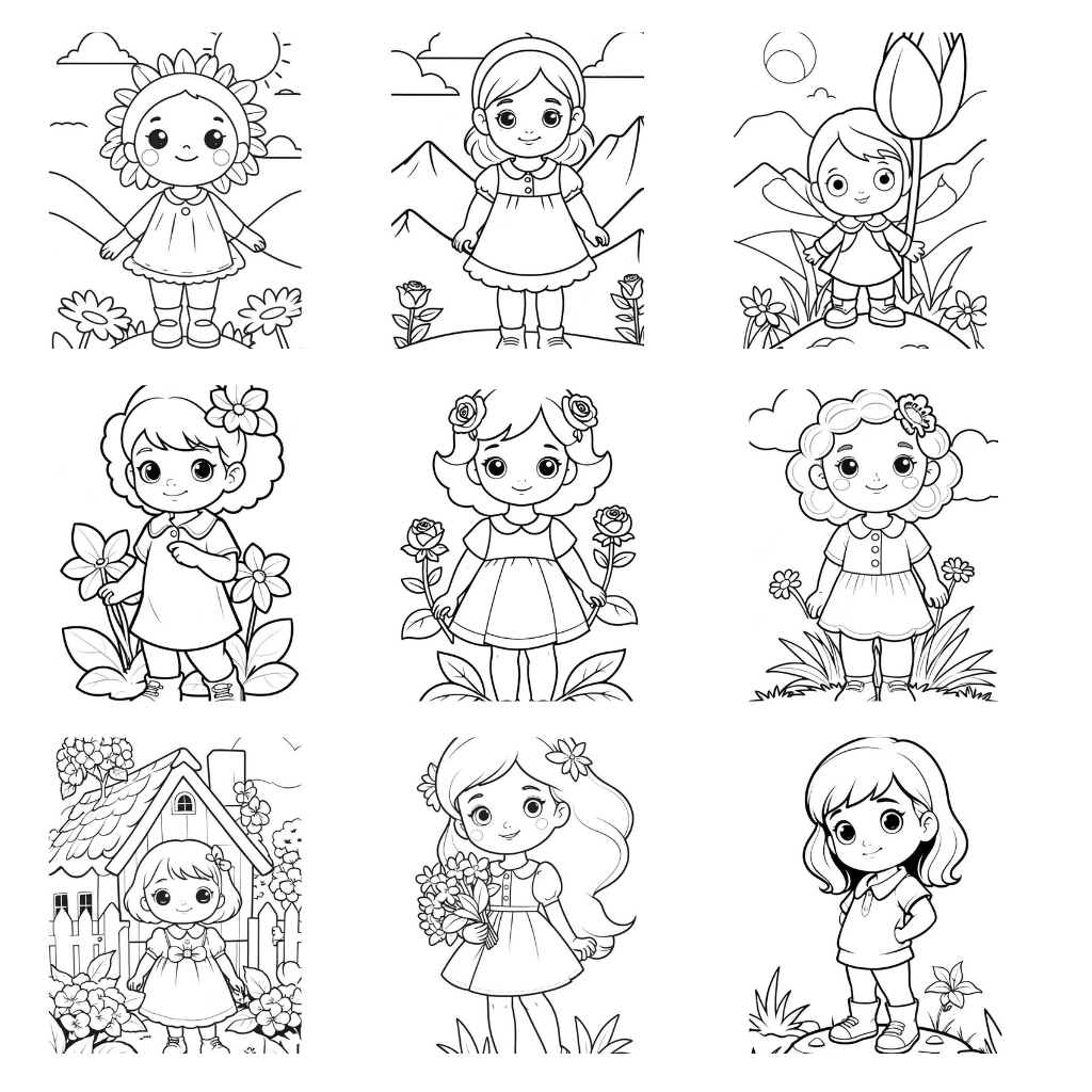 Jual 50 Lembar Mewarnai Anak : Mewarnai Gambar Anak Gadis Manis dan ...