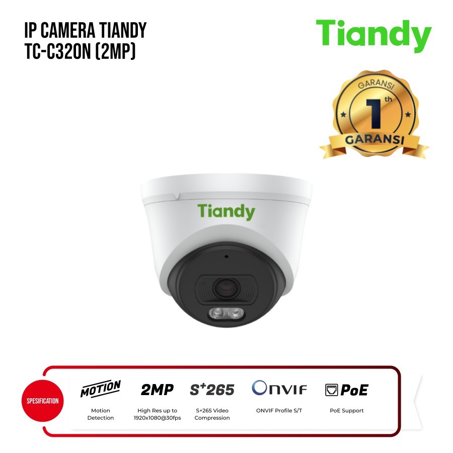 Jual TIANDY IP CAMERA TC-C320N 2MP ANALOG KILLER SERIES S+265 | Shopee ...