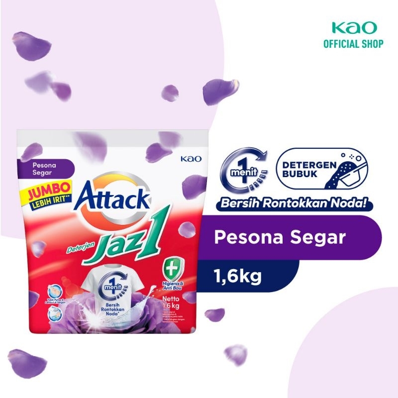 Jual 1.6kg Attack Jaz 1 Pesona Segar Jaz1 Ungu Deterjen Detergent Bubuk ...