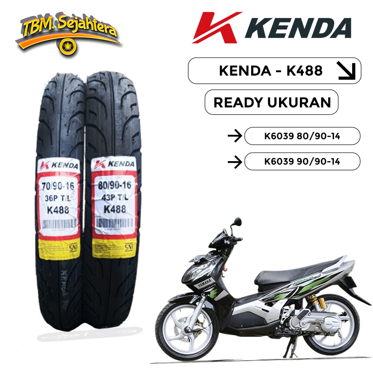 Jual Ban Motor Ring 16 Kenda K488 70/90 80/90 Tubeless | Shopee Indonesia