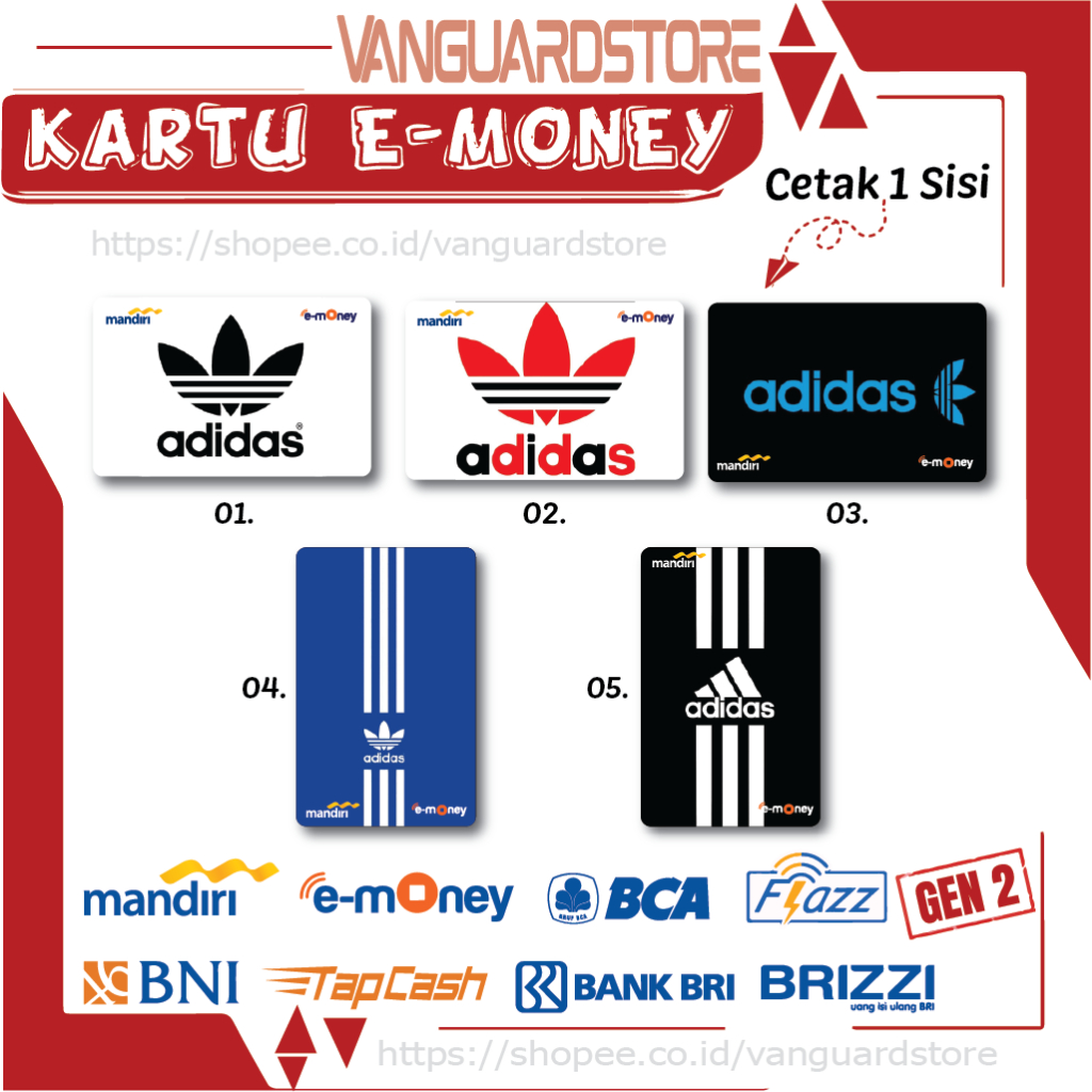 Jual KARTU E MONEY E TOLL ADIDAS KUMPULAN BRAND 4 EMONEY MANDIRI FLAZZ ...