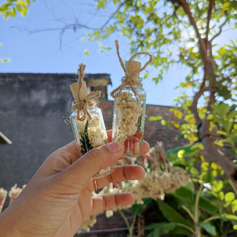 Jual bunga botol kaca 9cm flower in botol bunga kering | Shopee Indonesia