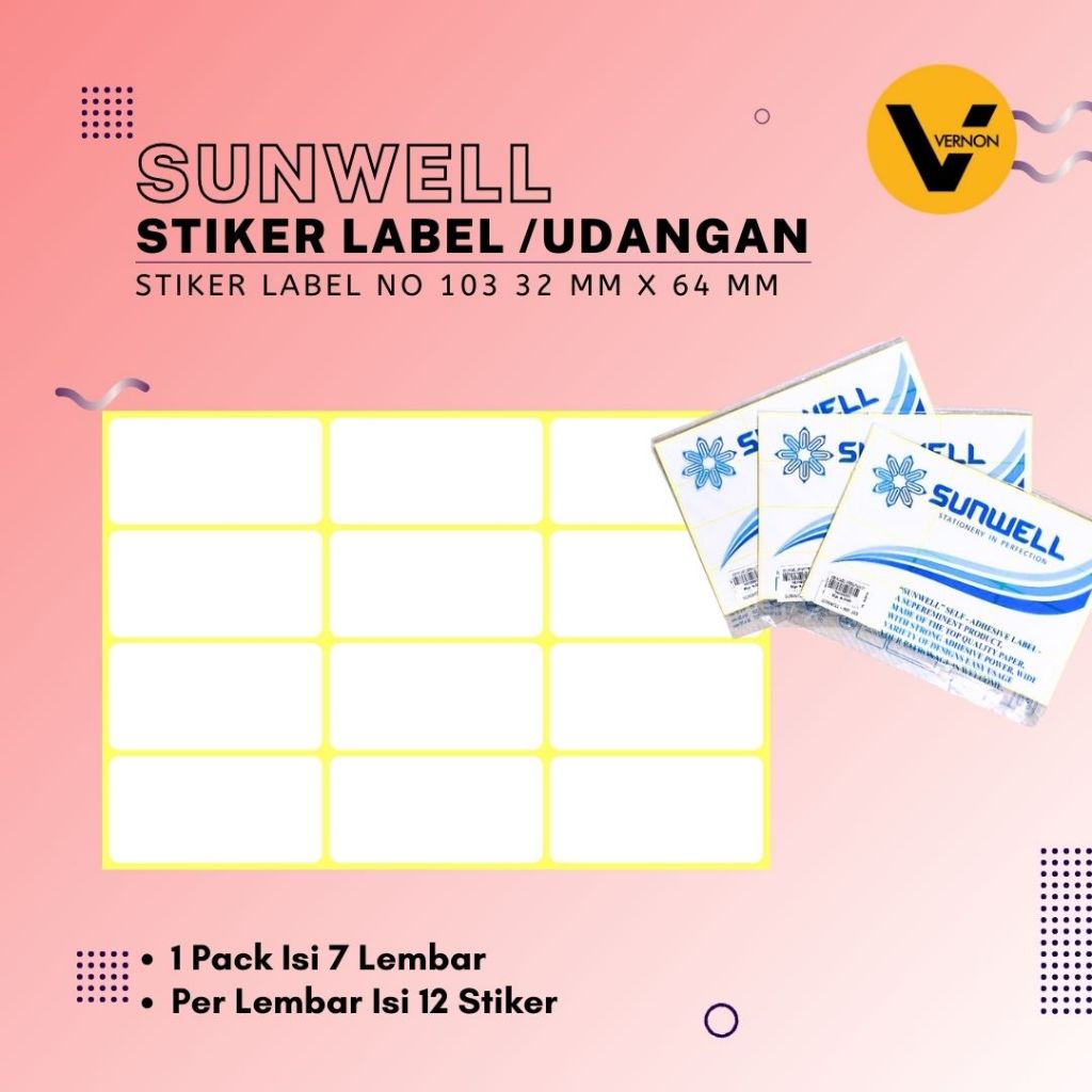 Jual Stiker Undangan Stiker Label Harga Stiker Label No 103 32 x 64 mm ...