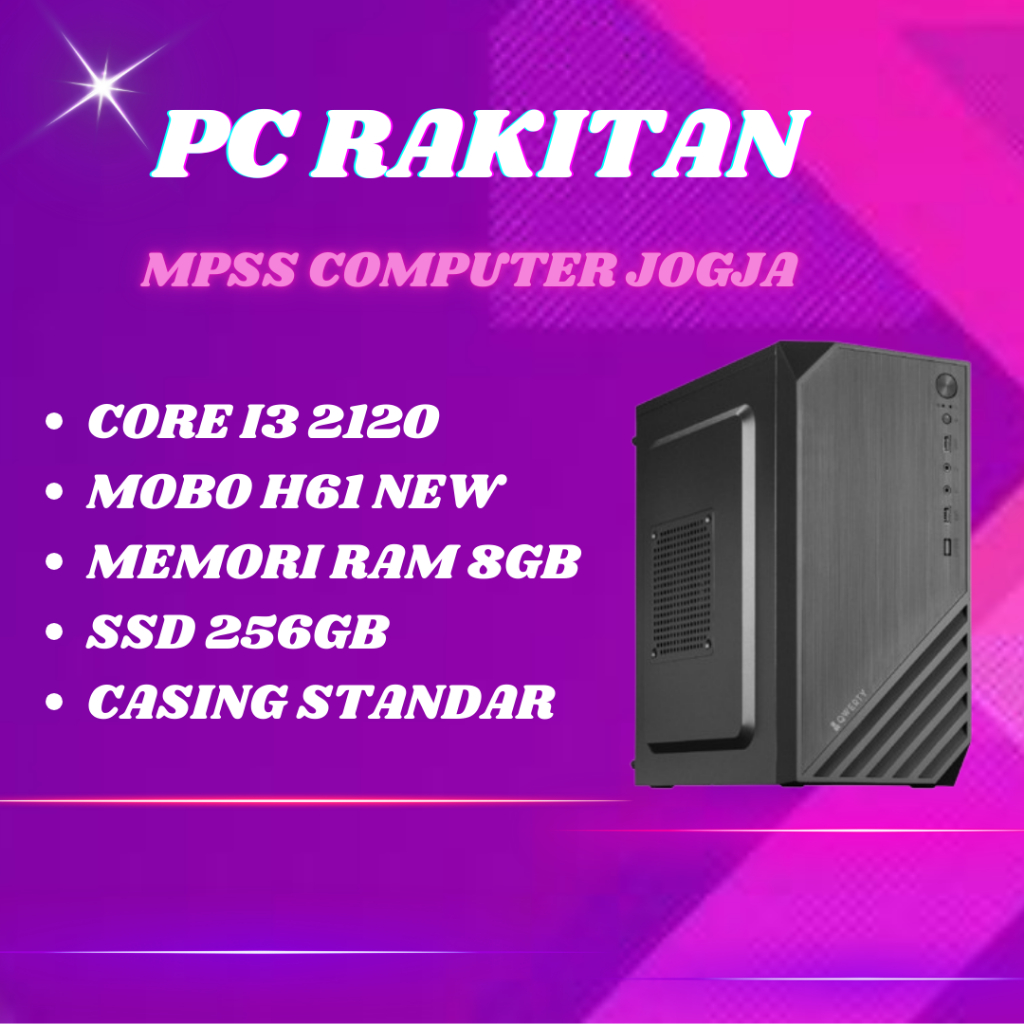 Jual PC Komputer CPU Rakitan Core I3 2120 RAM 8GB SSD 256GB Casing ...