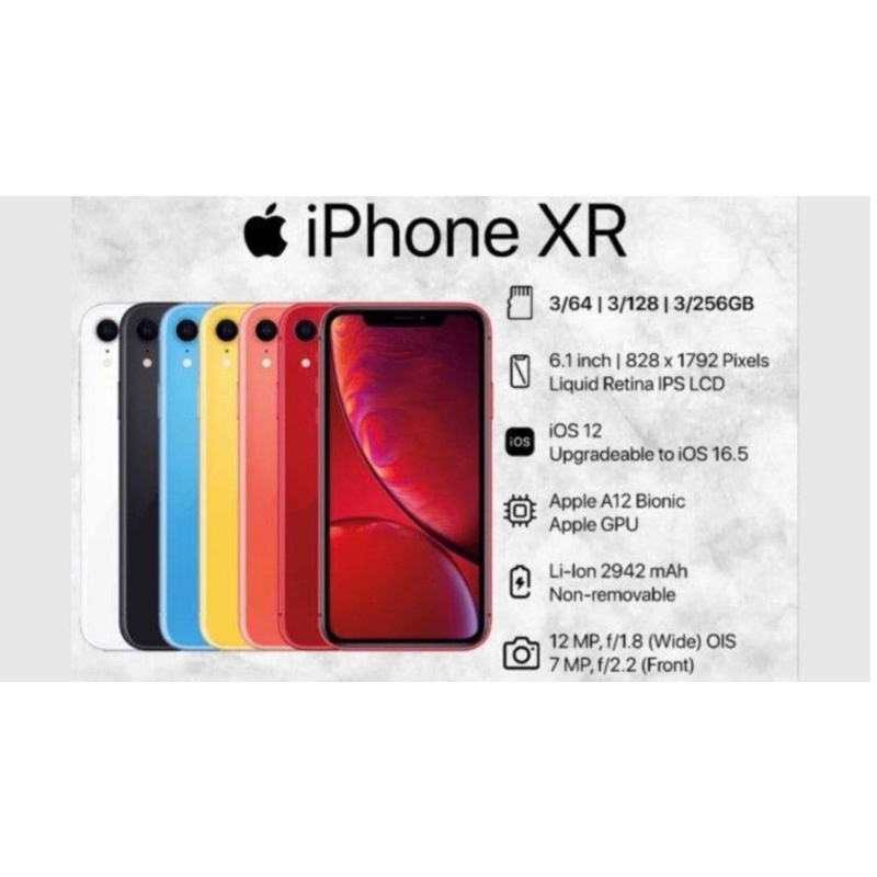 Jual iPhone XR 256GB/128GB/64GB fullset second mulus 100% original | Shopee Indonesia
