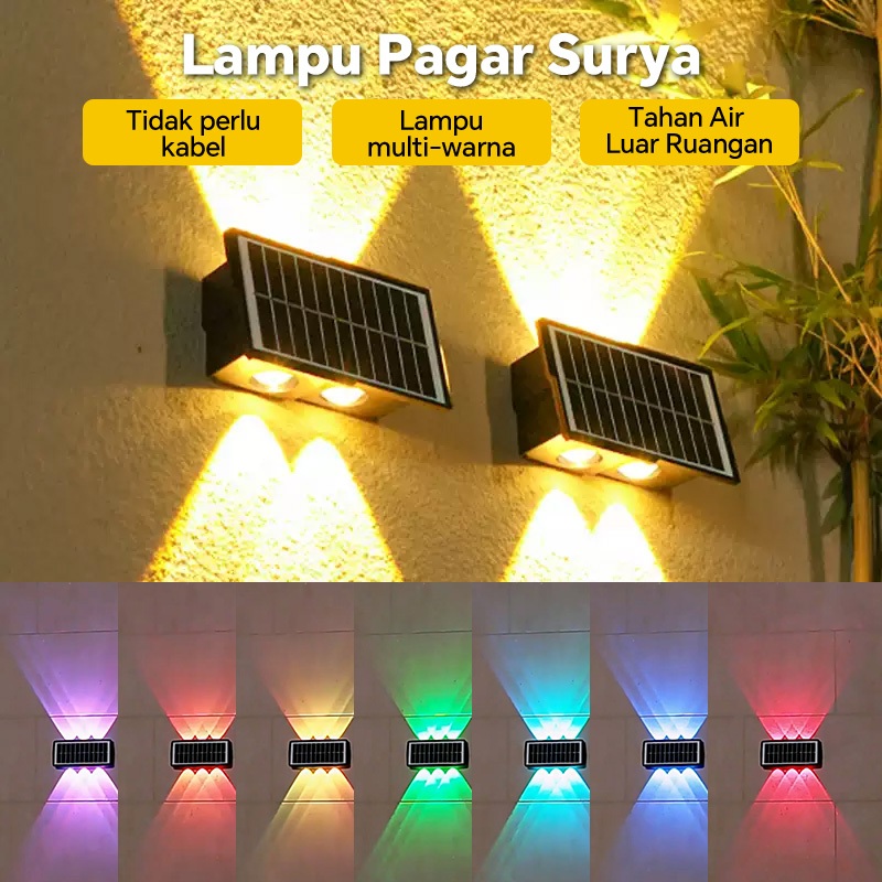 Jual 4/6/8 LED Lampu Solar Dinding Tenaga Surya Lampu Pagar Surya Lampu Hiasan Teras Rumah Anti ...