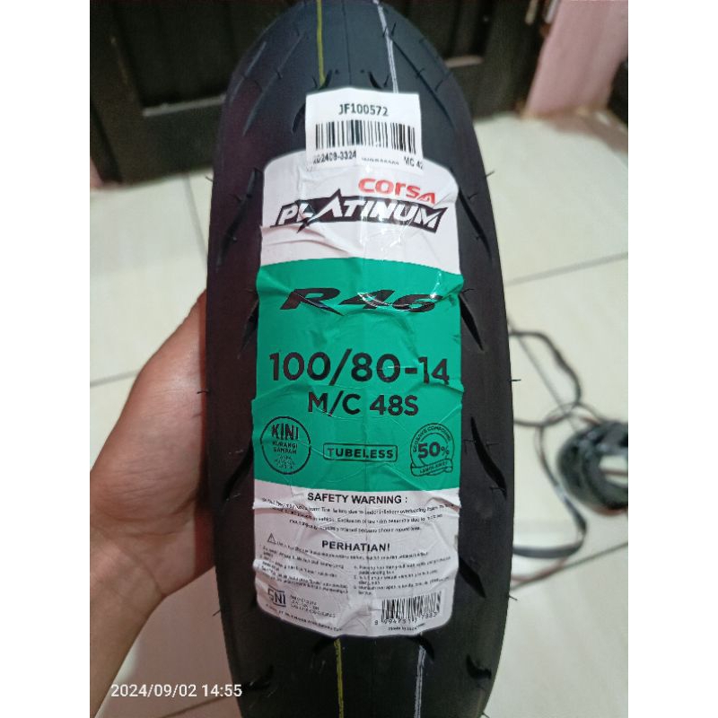 Jual Ban Corsa Platinum R46 100/80-14 Ban Tubeles Ban Matic Soft ...