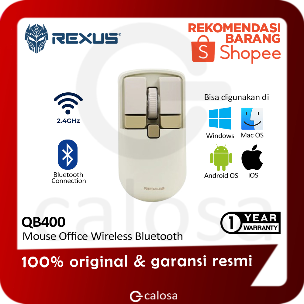 Jual Rexus QB400 Mouse Office Wireless Bluetooth / QB 400 | Shopee ...