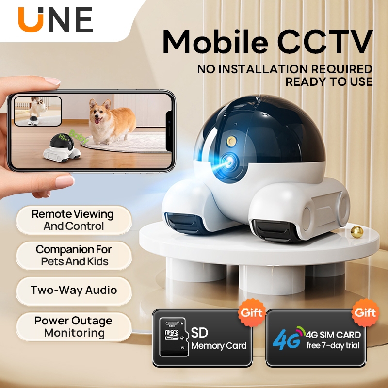 Jual UNE CCTV Smart Control Car Camera Wireless 360 Degree SecurityCam ...