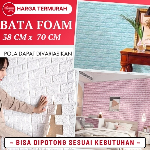 Jual Wallfoam 3D Motif Batu Bata Putih Halus Walpaper Foam Dinding ...