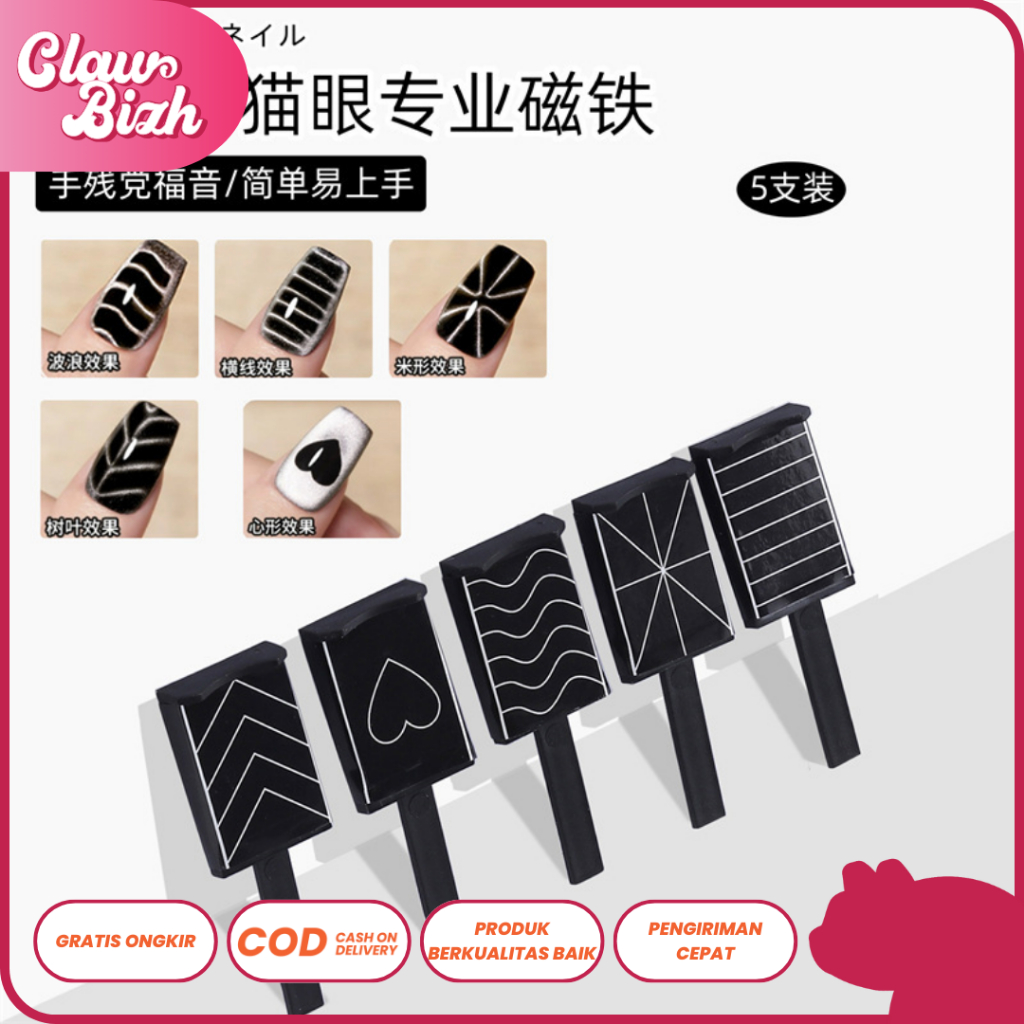Jual Magnet Motif Cat Eye Nail Art / Tool Stick Black Nail Art / Magnet ...