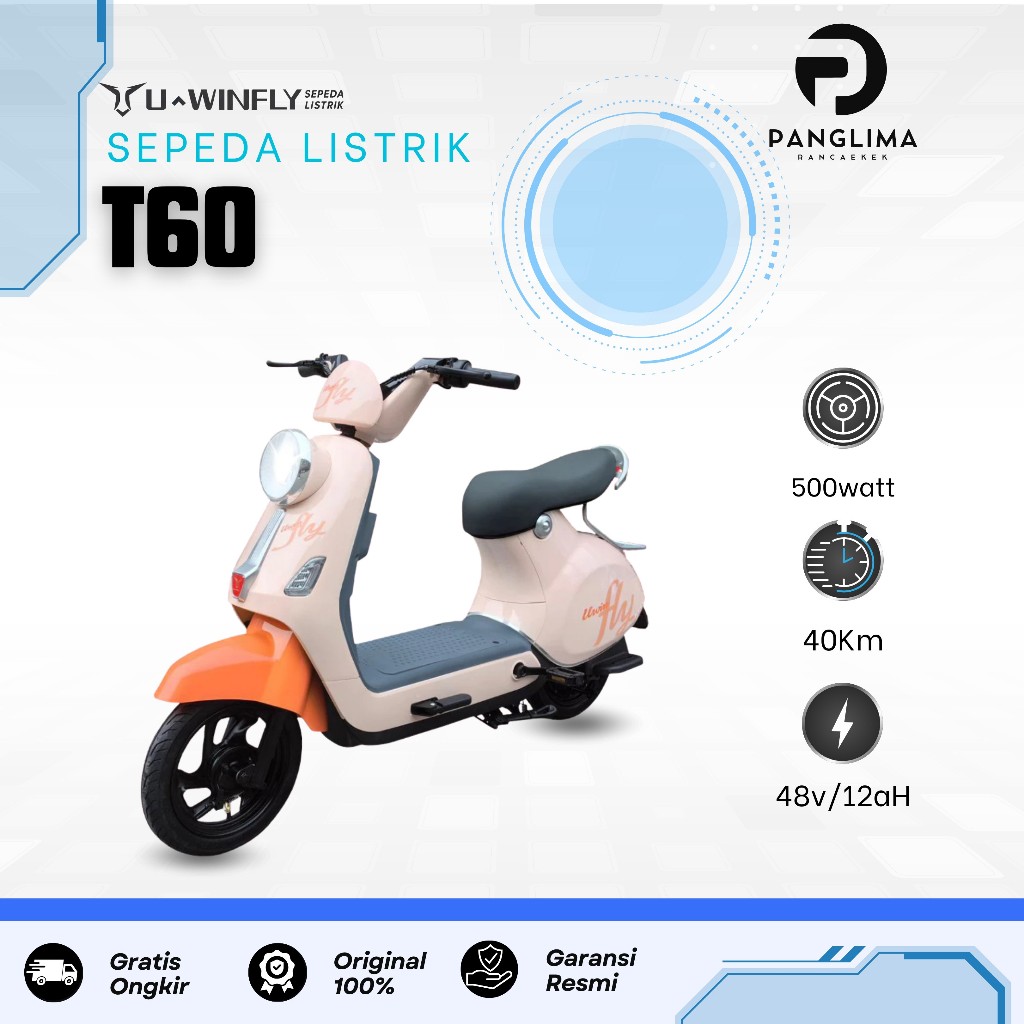 Jual KIRIM INSTAN - Sepeda Listrik U-winfly T60 500Watt 48V/12Ah ...