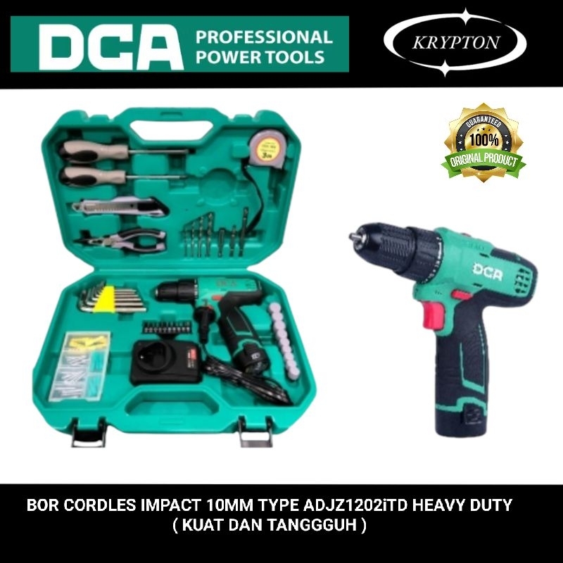 Jual dca bor cordless impact 10 mm 12V type ADJZ1202iTD ORIGINAL ...