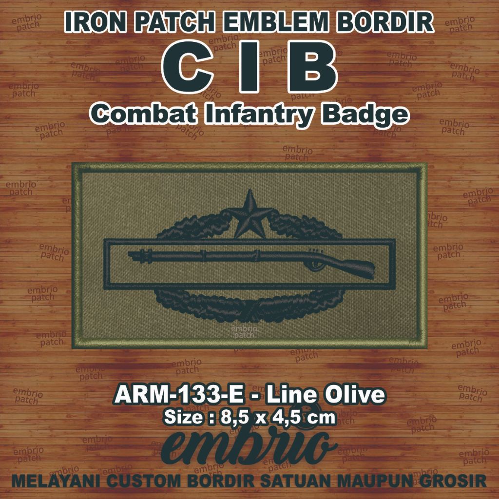Jual ARM-133-E Patch CIB Combat Infantry Badge US Army Patches Emblem ...