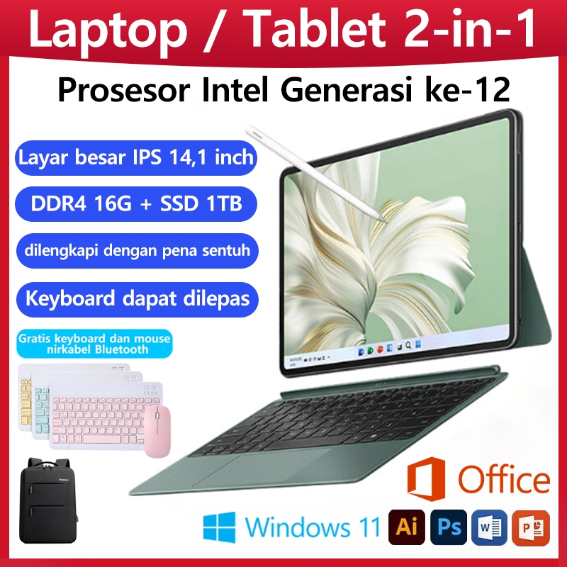 Jual Laptop/Tablet 2-in-1 dengan layar sentuh, prosesor Intel Generasi ...