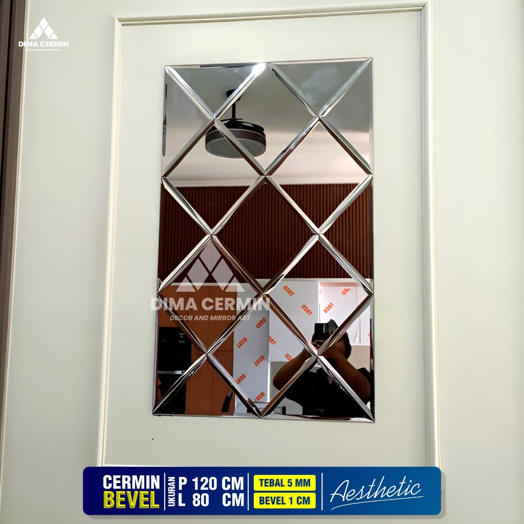 Jual Kaca Cermin Moulding BEVEL Ukuran 120 cm x 80 cm Tebal 5 mm ...