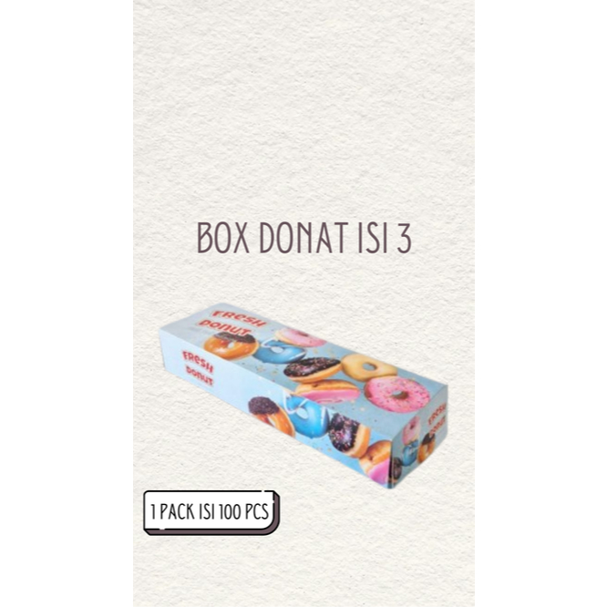 Jual Kemasan cantik / Box Donat isi 3 / Dus donat isi 3 / Dus Kue / Box Kue / dus ivory / isi ...