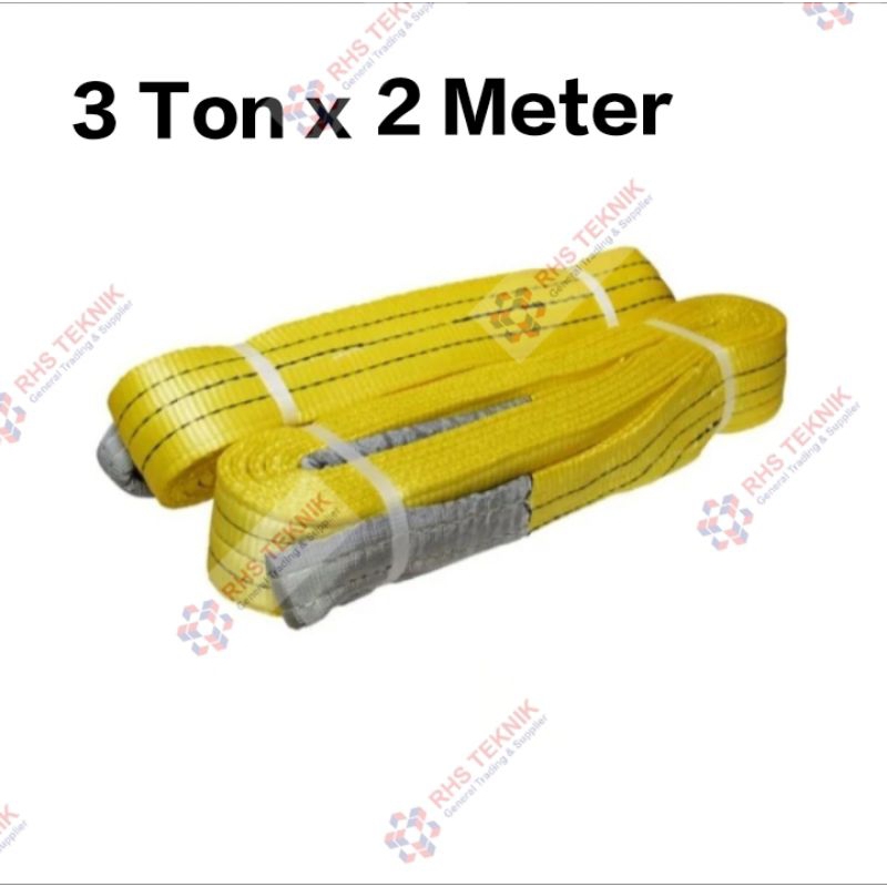 Jual Webbing sling Belt 3 Ton x 2 Meter - Tali angkut barang 3T x 2M Webing seling tali angkat ...