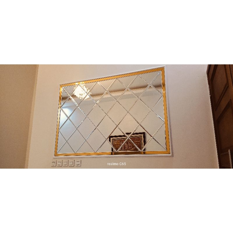 Jual Custom ukuran 100x70cm tebal kaca 3mm bevel 1cm asli kaca. Pusat ...