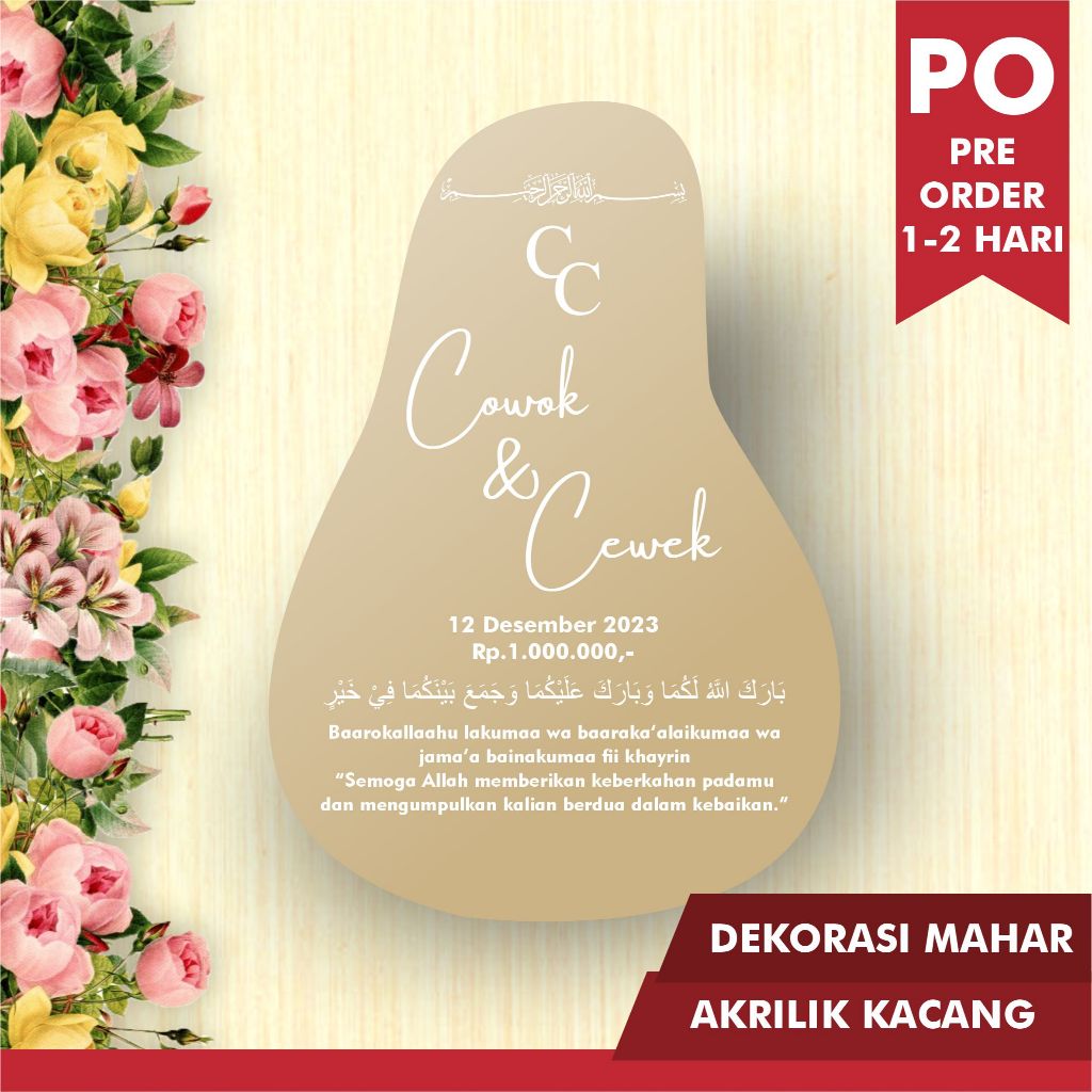 Jual BRUSH AKRILIK BENTUK LABU KACANG COCOK UNTUK DEKORASI MAHAR ...