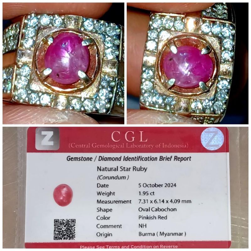 Jual Ruby Star Burma no heat 1,95 ct. memo CGL | Shopee Indonesia