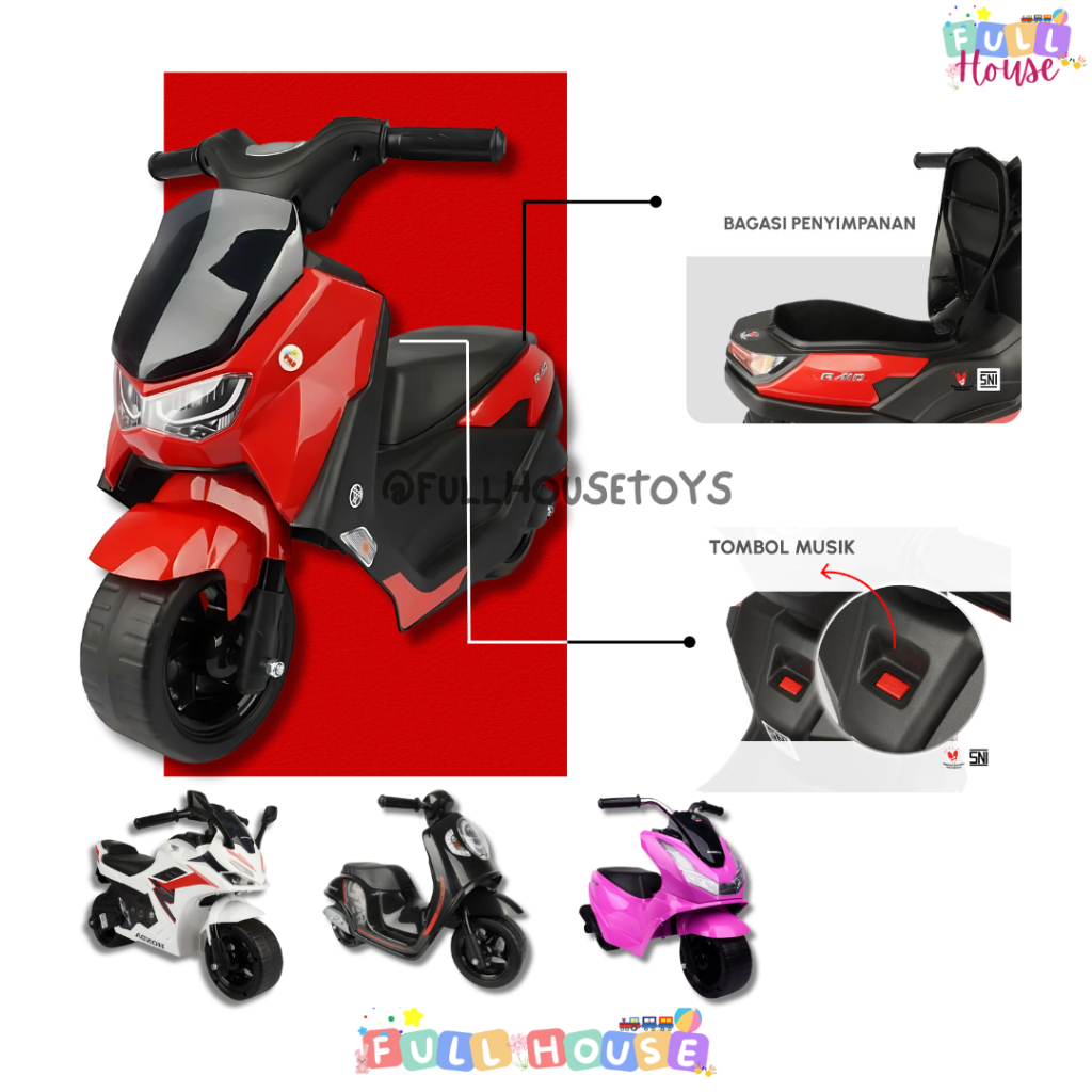 Jual MOTOR MOTORAN BALANCE BIKE SCOOPY K611 / PCX K612 / RAID K613 ...