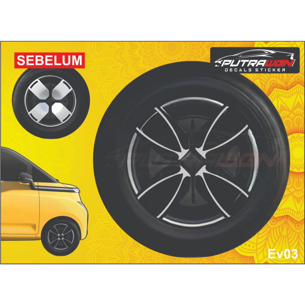 Jual VELG WULING AIR EV (sticker variasi velg air ev model sporty ev03) | Shopee Indonesia