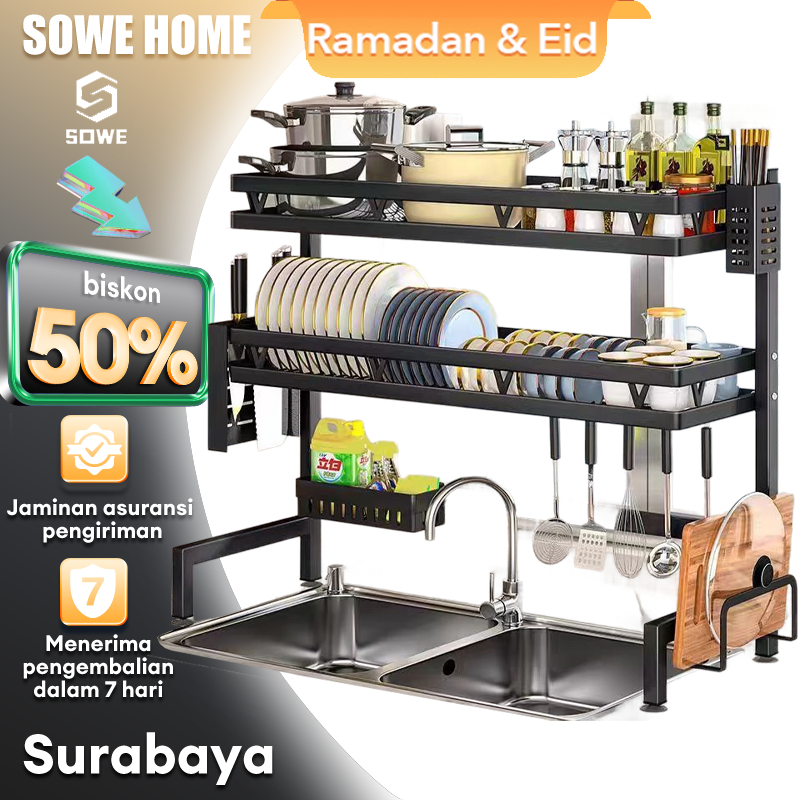 Jual Rak Piring Wastafel Stainless steel Rak Dapur Stainless steel Rak ...