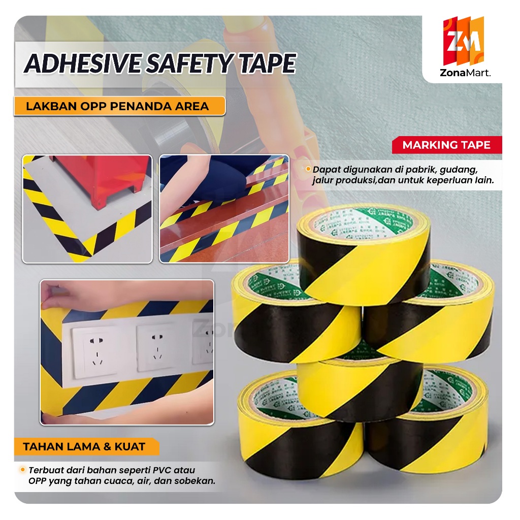 Jual Lakban Police Line Vinyl Hoki Tape Penanda Batas Area Proyek Garis Polisi Hitam Kuning 48MM ...