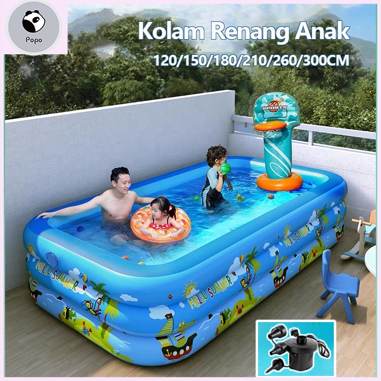 Jual Kolam Renang Anak Jumbo 3m PVC 3ring Portable Kolam Mandi Bola ...