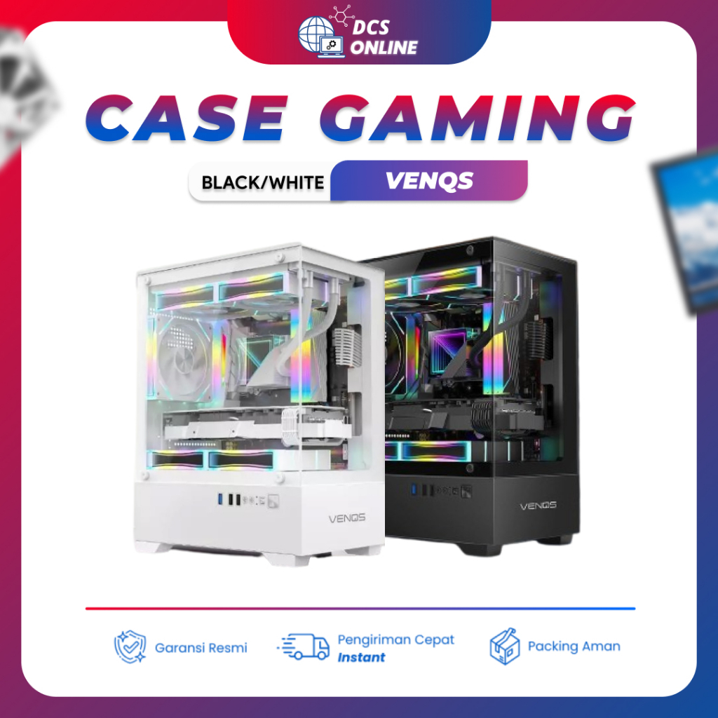 Jual Casing Pc Gaming VENQS Varro Prime Free 3 Fan RGB - Black/White ...