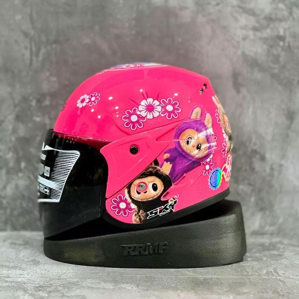 Jual Helm Anak GHG Junior Motif Viral Labubu Usia 5 - 12 Tahun Half ...